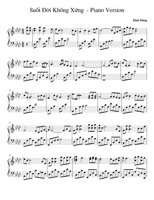 "Bài Không Tên Cuối Cùng Tiếp Nối" Tuấn Ngọc | Piano Sheet | Giọng Bm | SKU: SNV638905