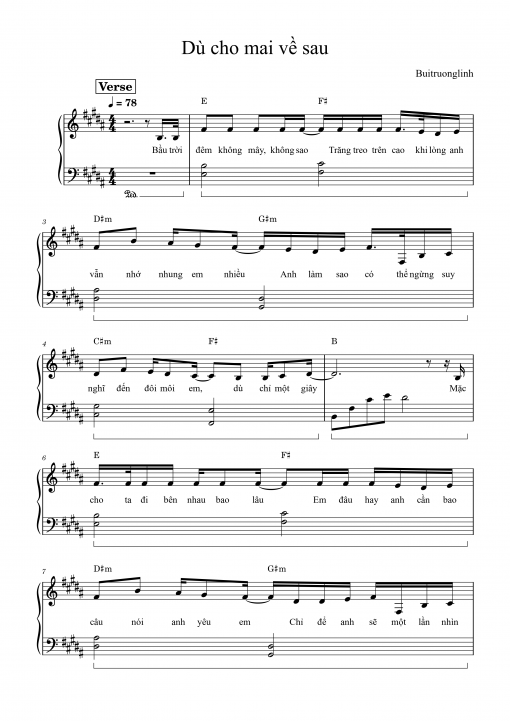 Sheet Nhạc Phút Ban Đầu - Vũ | Sheetnhacviet.com